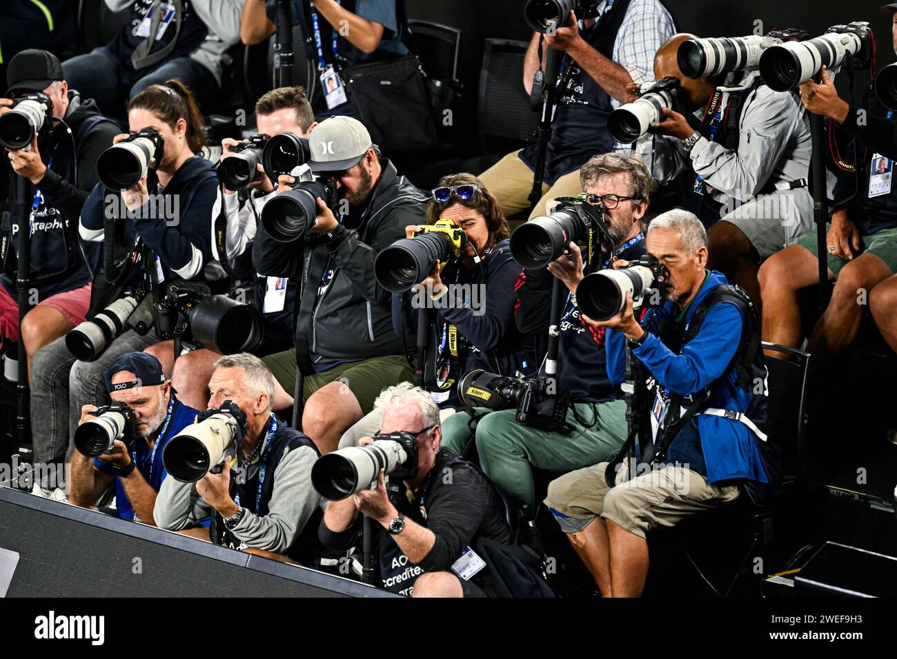 Press media photographers illustration during the Australian Open AO ...