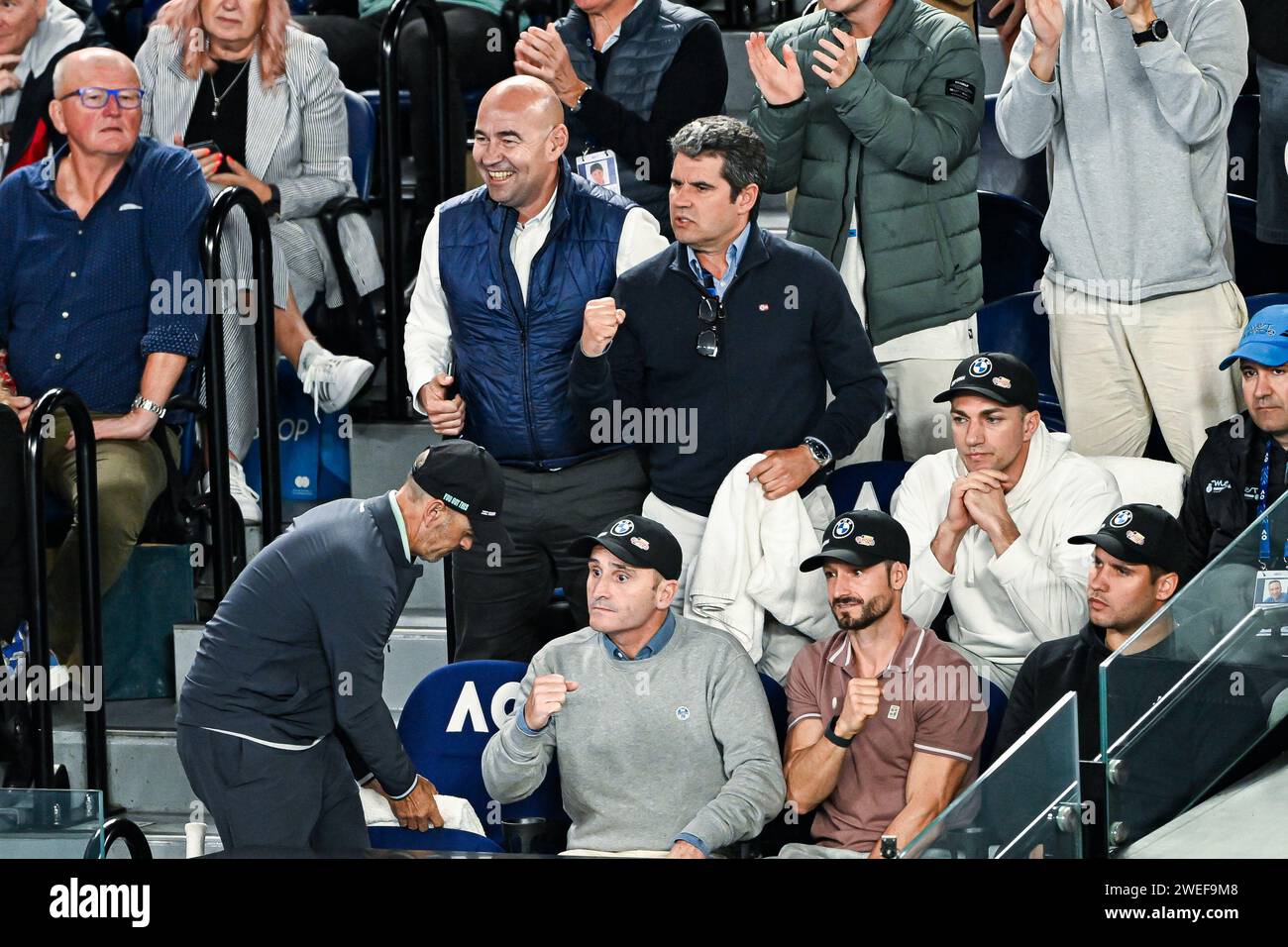 Carlos Alcaraz Snr father in the players box during the Australian Open ...