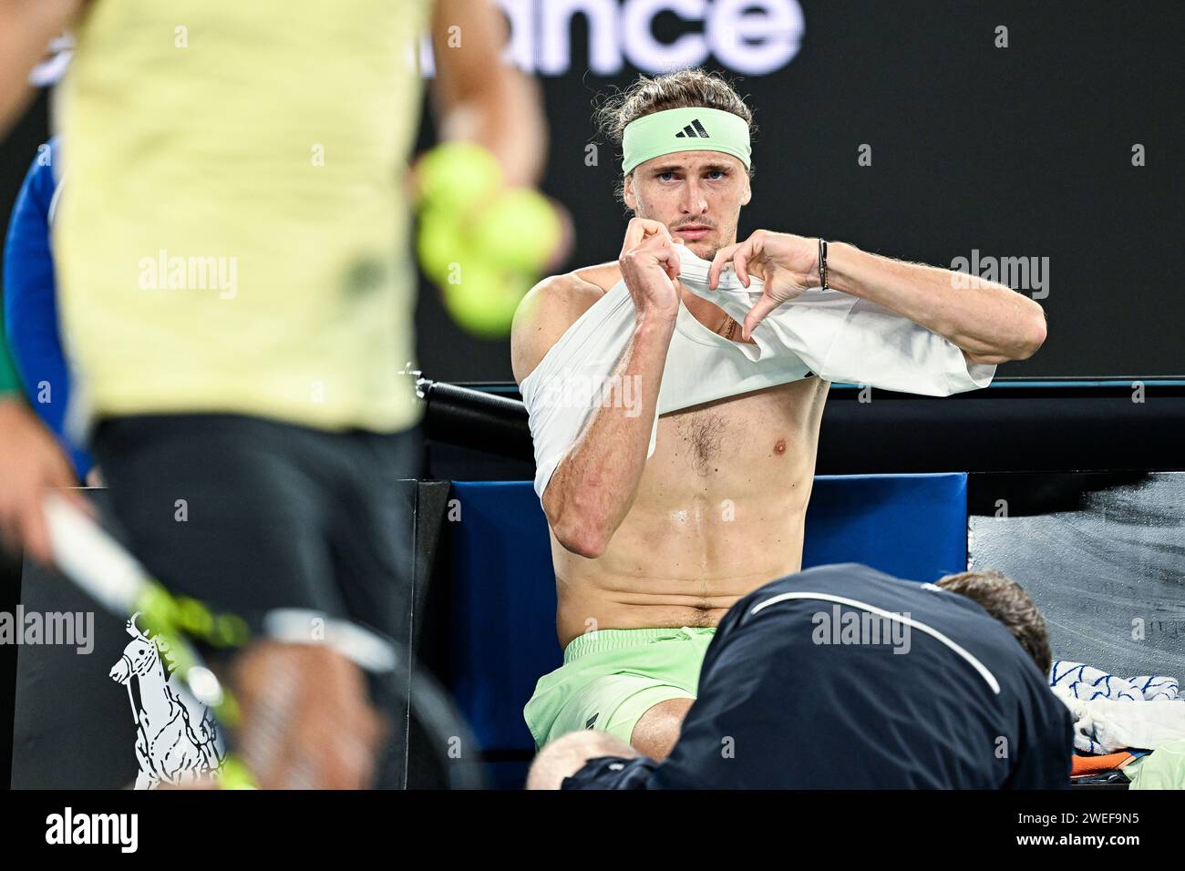 Sascha Alexander Zverev of Germany during the Australian Open AO 2024 Grand Slam tennis ...