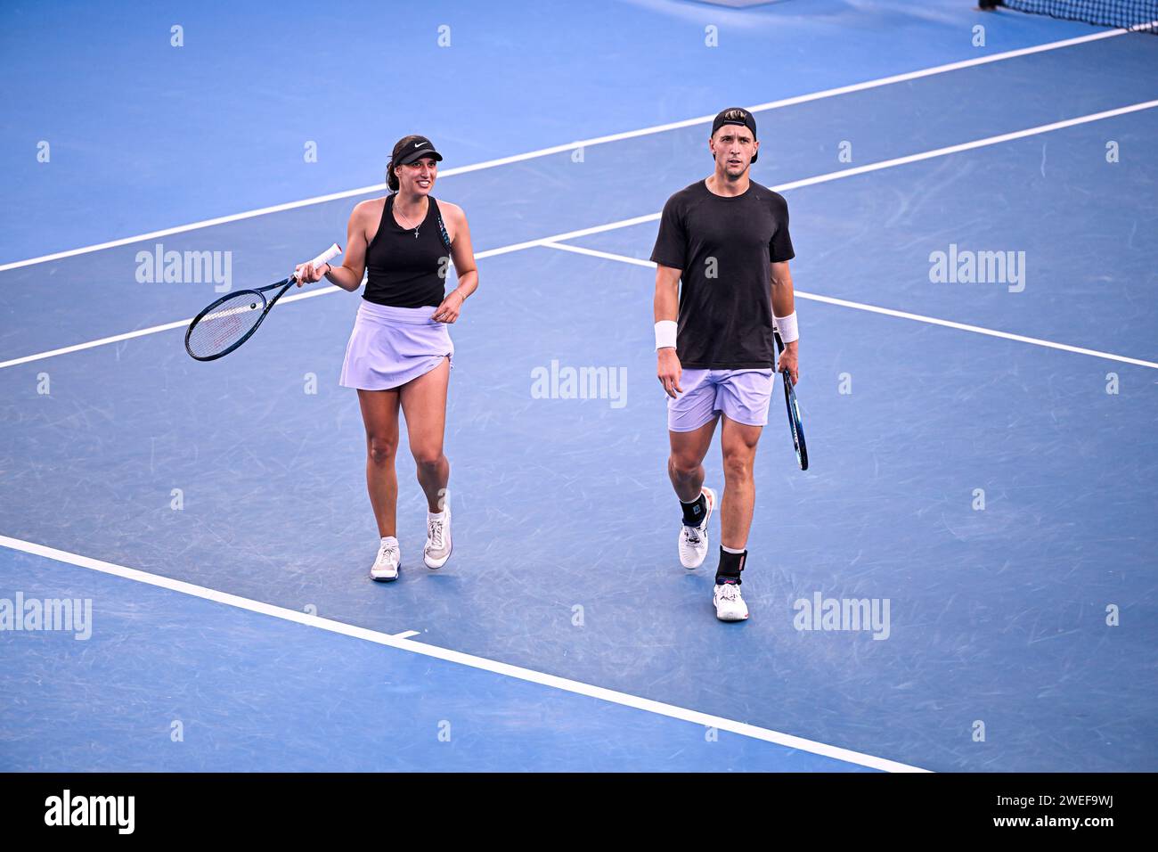 Paris, France. 24th Jan, 2024. Jaimee Fourlis and Andrew Harris during ...