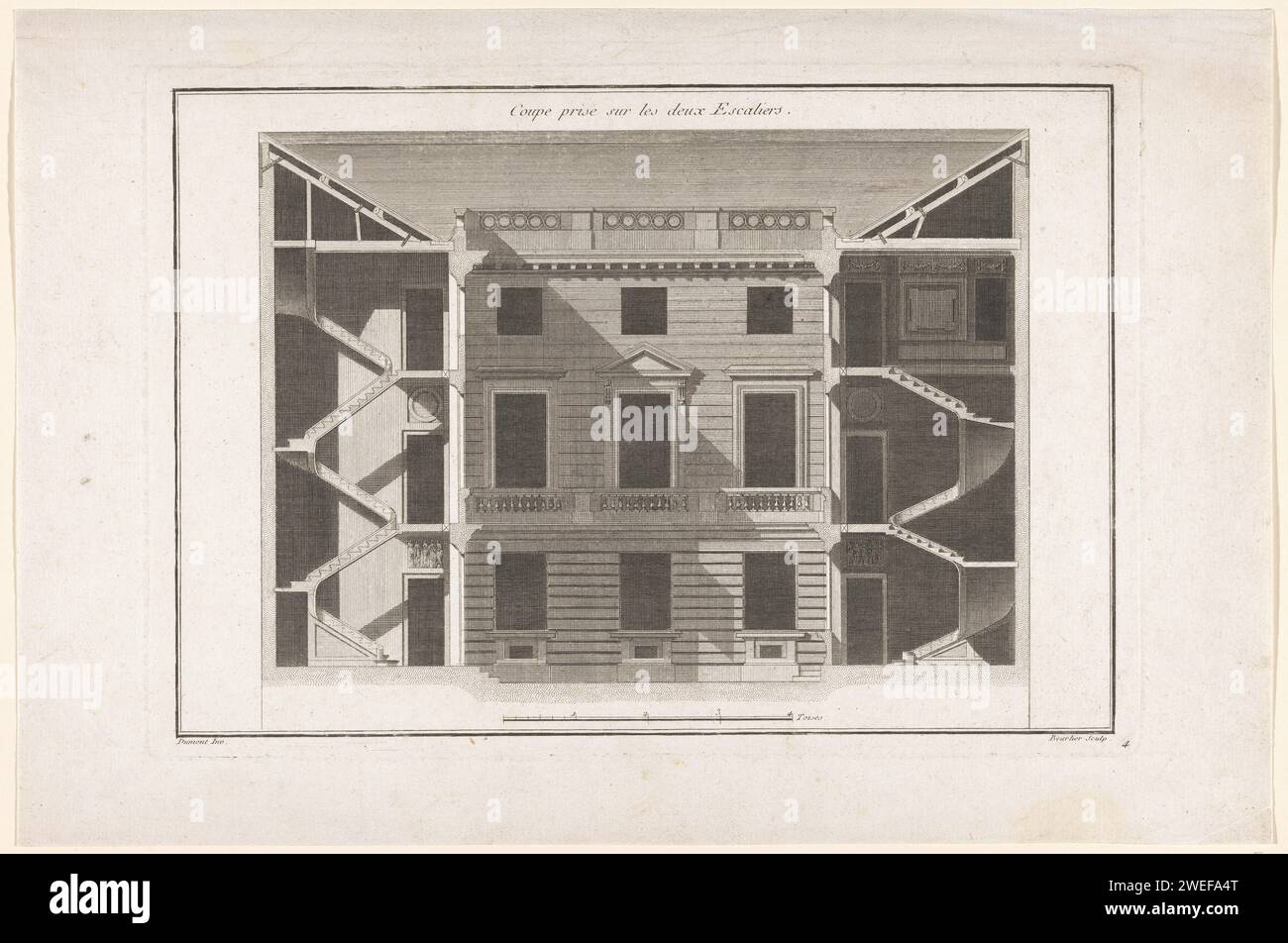Cross -section of staircases, Charles Beurlier, After Gabriel Pierre ...