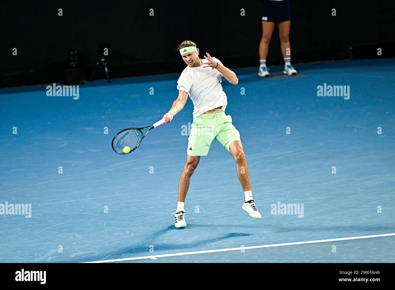 Paris, France. 24th Jan, 2024. Sascha Alexander Zverev of Germany during the Australian Open AO ...