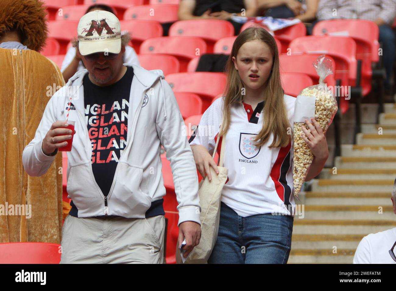 Girl with popcorn in crowd UEFA Women's Euro Final 2022 England v ...
