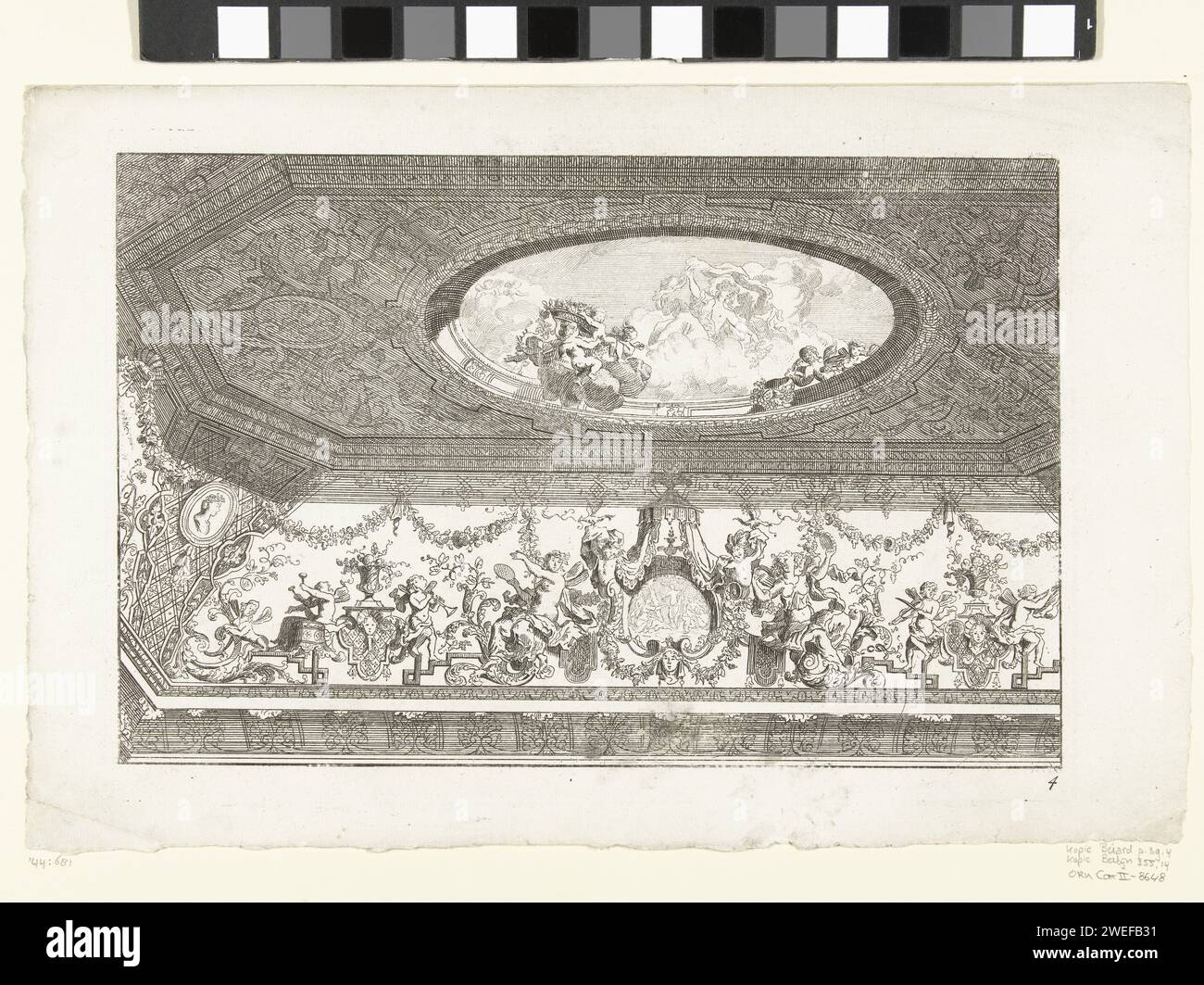 Ceiling with octagonal design, Anonymous, After Daniël Marot (I), After ...