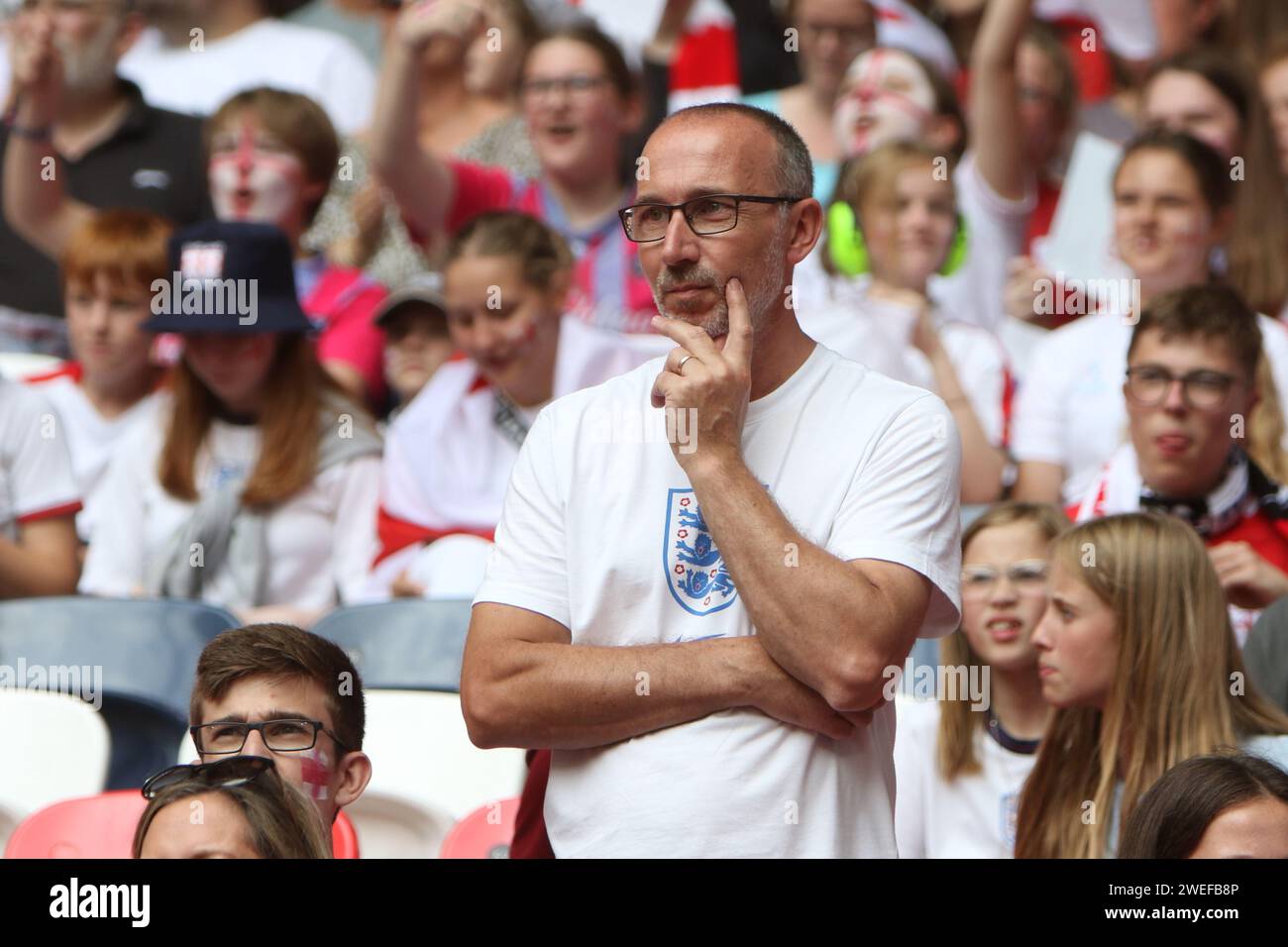 Male fan watches UEFA Women's Euro Final 2022 England v Germany at ...