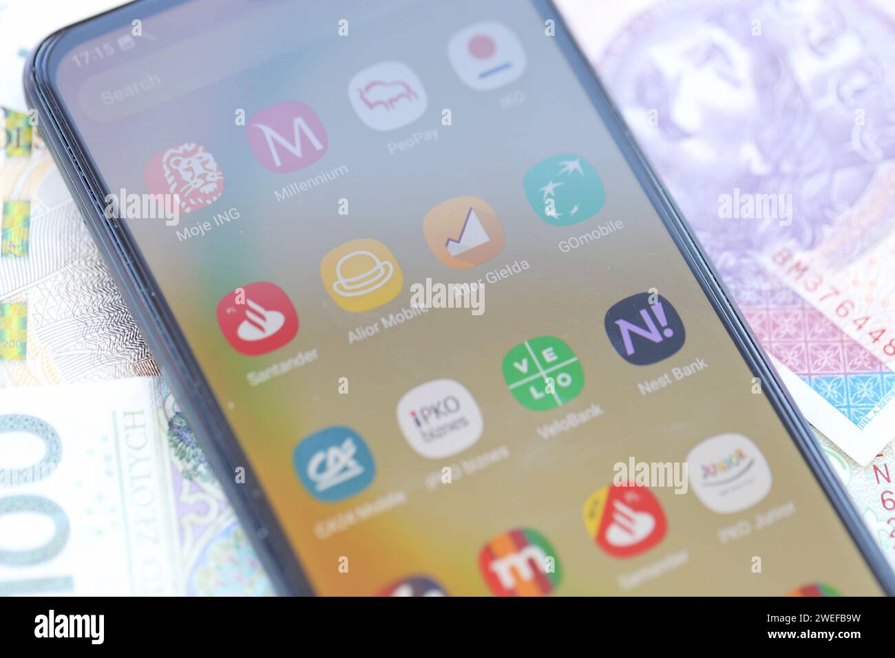 TERNOPIL, UKRAINE - AUGUST 3, 2023 Banking applications on screen of ...