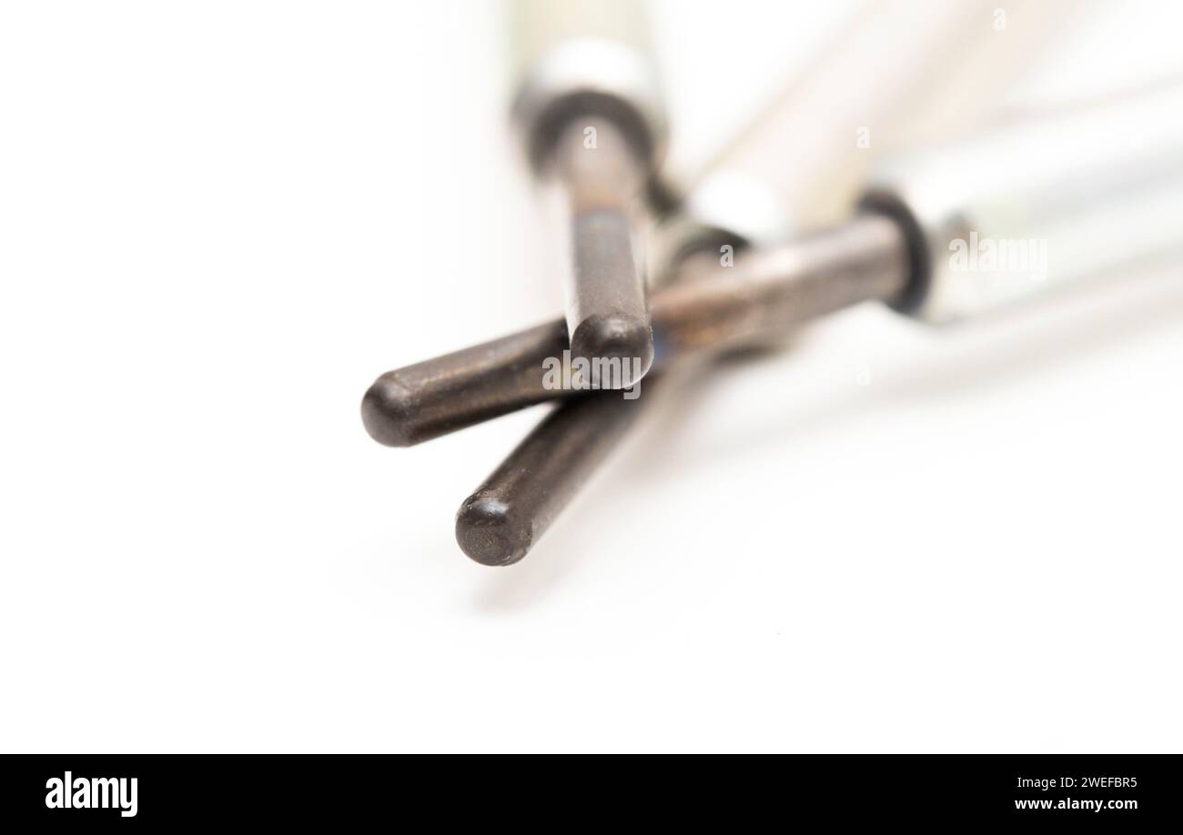 Modern ceramic glow plugs for warming up a diesel engine before ...