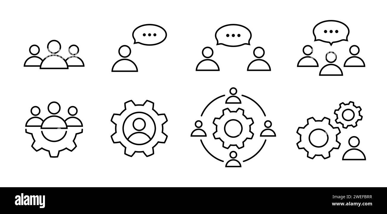 Teamwork, talk, brainstorming and process icon set Stock Vector Image & Art - Alamy