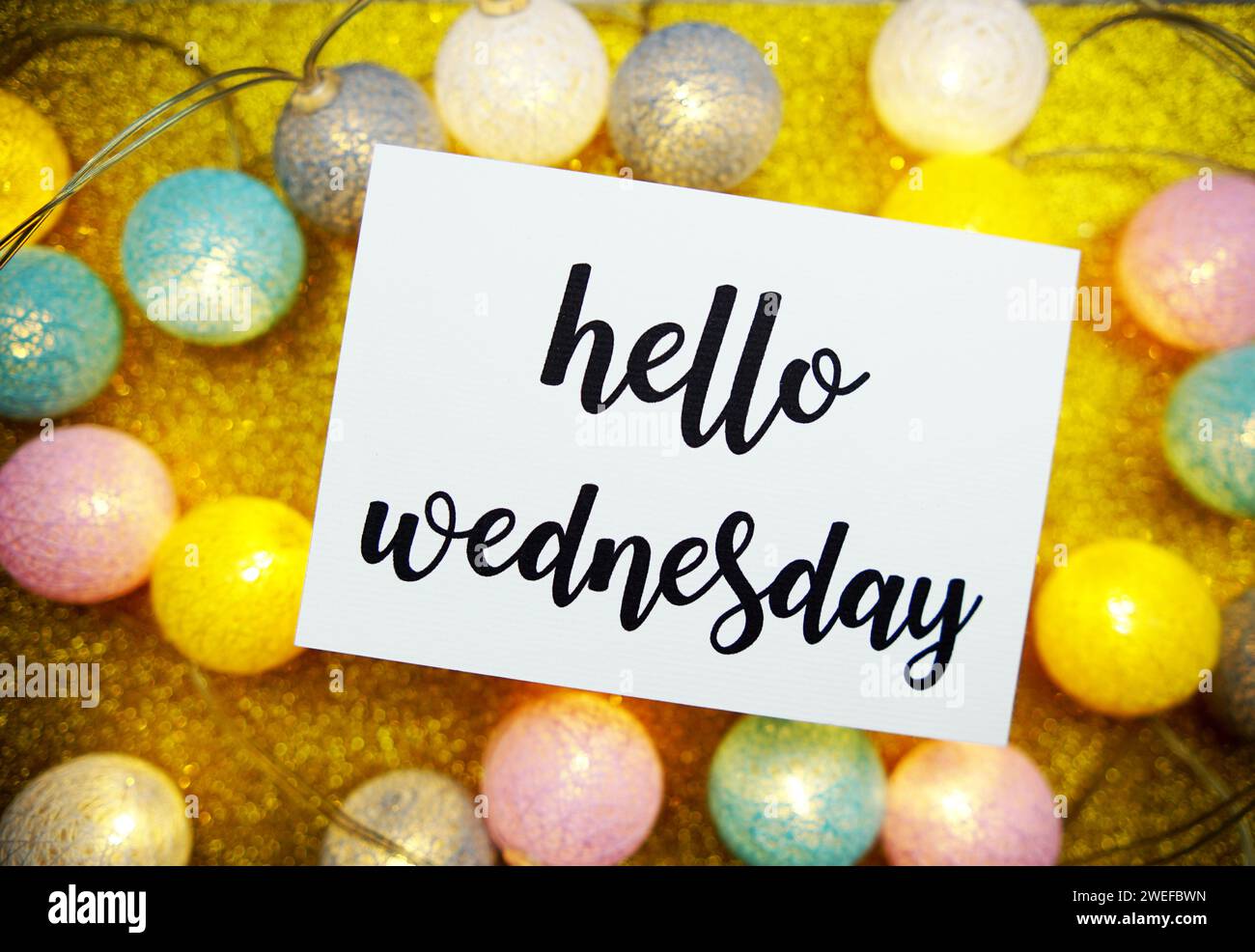 Hello wednesday card typography hi-res stock photography and images - Alamy