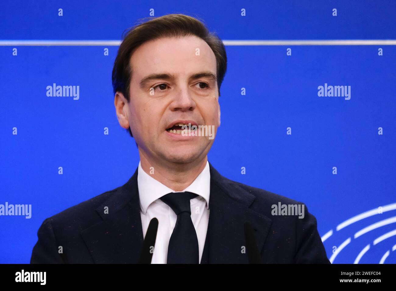 Brussels, Belgium. 25th Jan, 2024. Press conference by Member of ...
