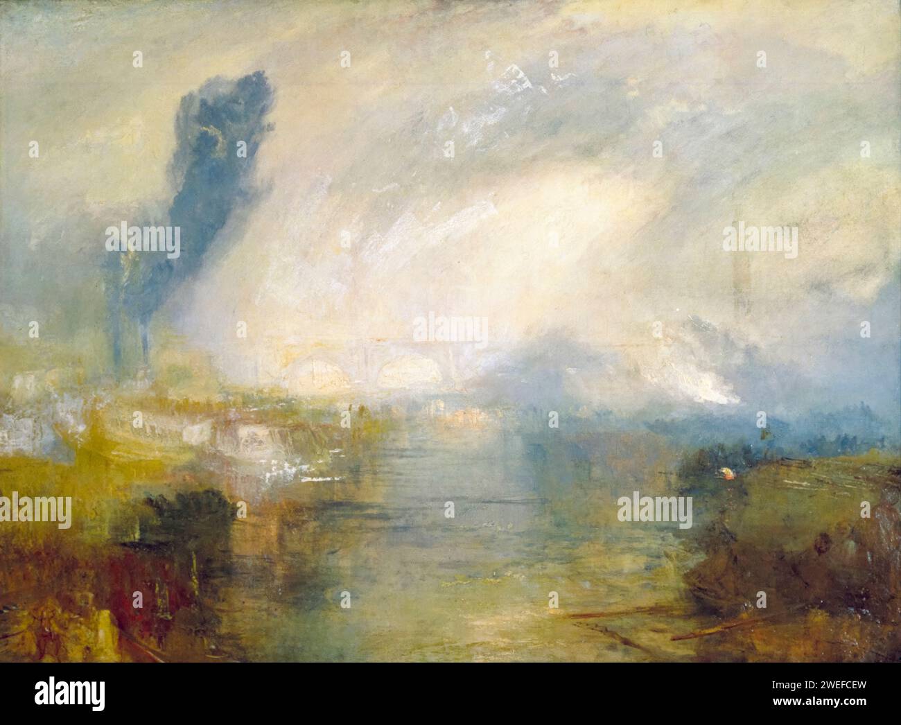 JMW Turner, The Thames above Waterloo Bridge, landscape painting in oil ...