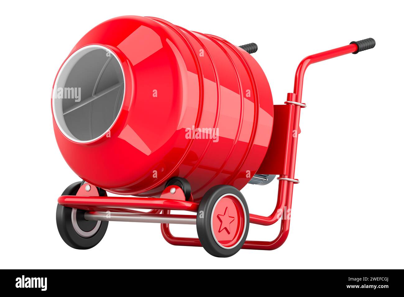 Red Cement Mixer, 3D rendering isolated on white background Stock Photo ...