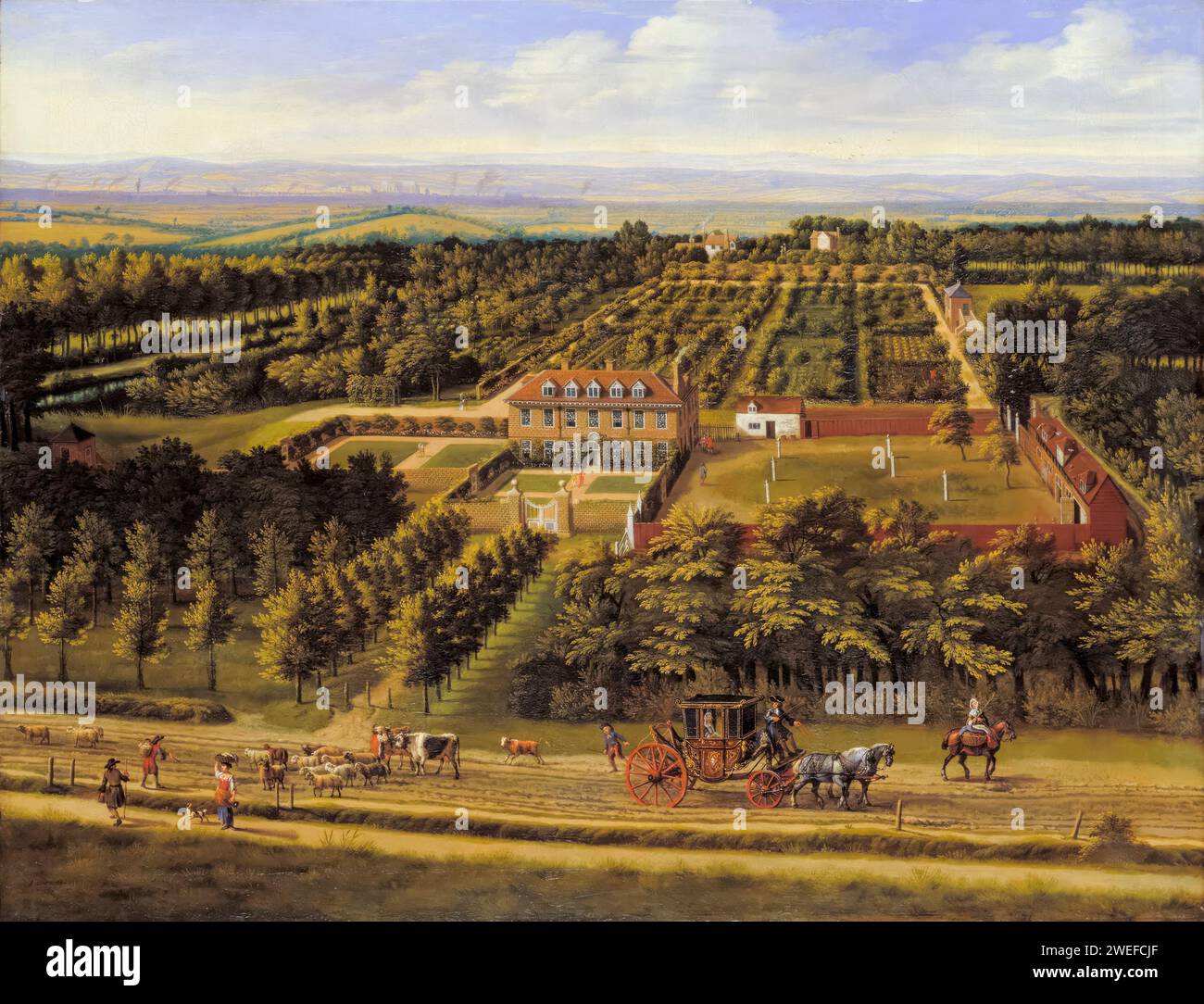 Jan Siberechts, View of a House and its Estate in Belsize, Middlesex ...