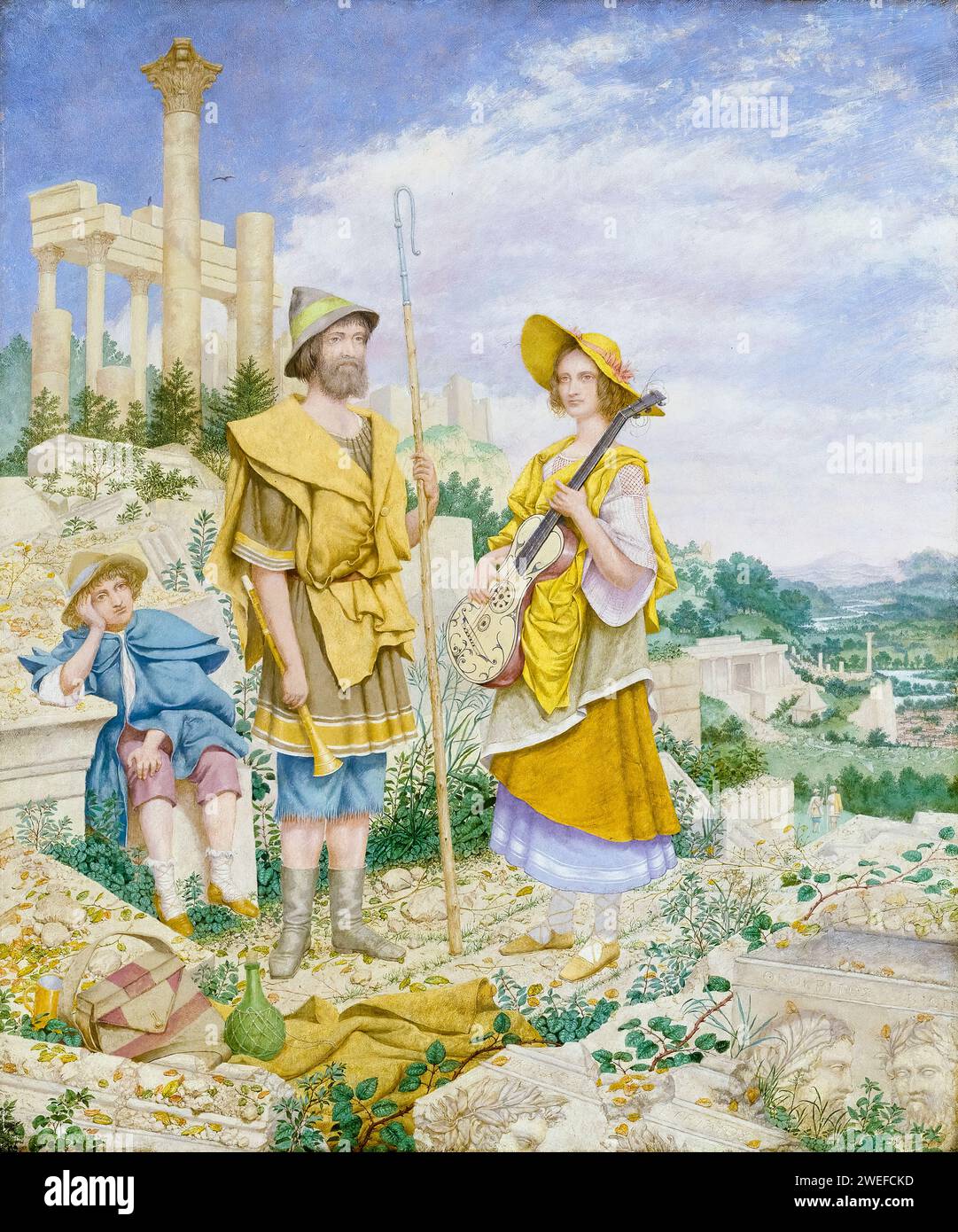 Richard Dadd, Wandering Musicians, painting in oil on canvas, circa ...