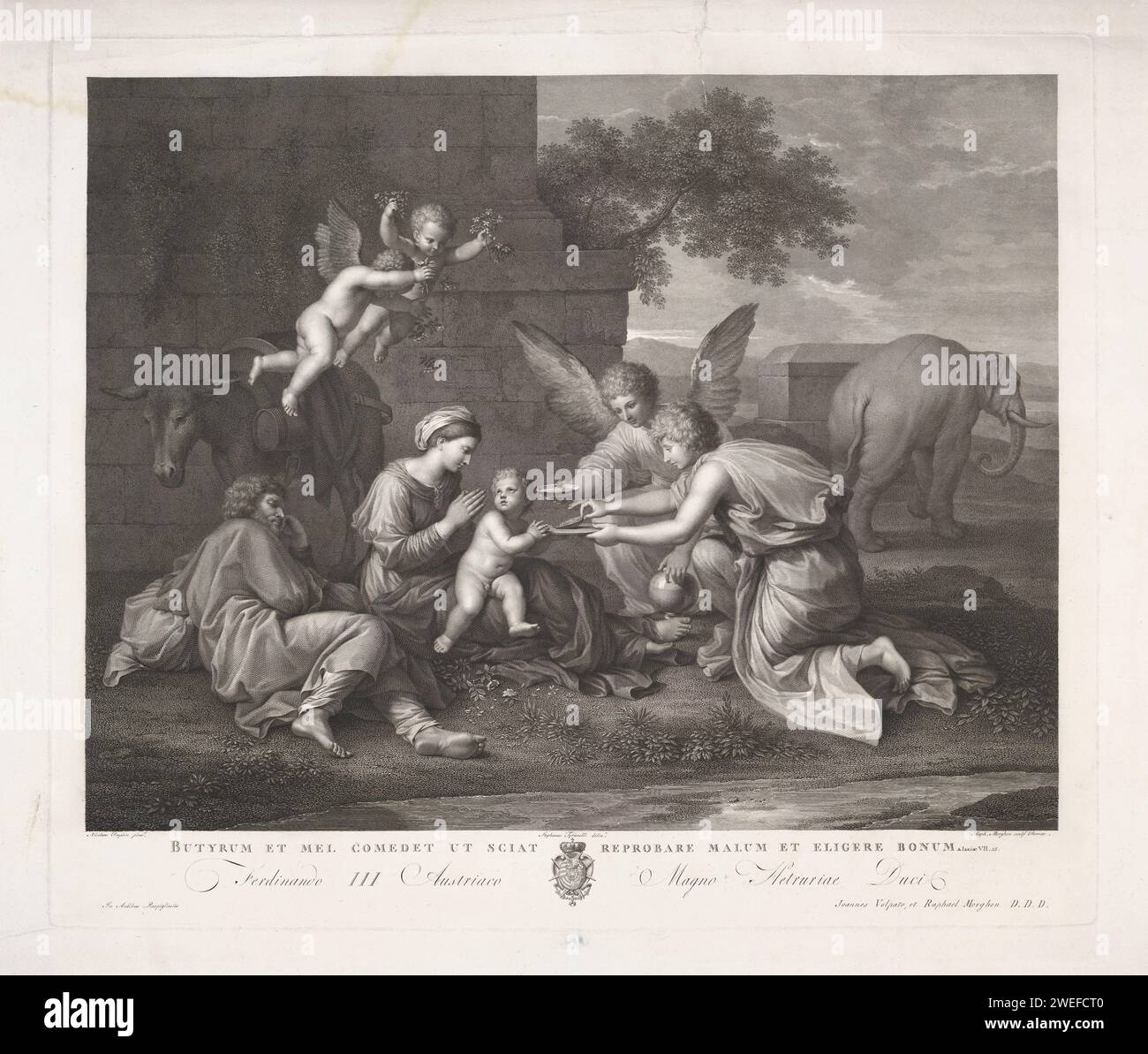 Rest on the flight to Egypt, Raphael MORGHEN, After Stefano Tofanelli ...