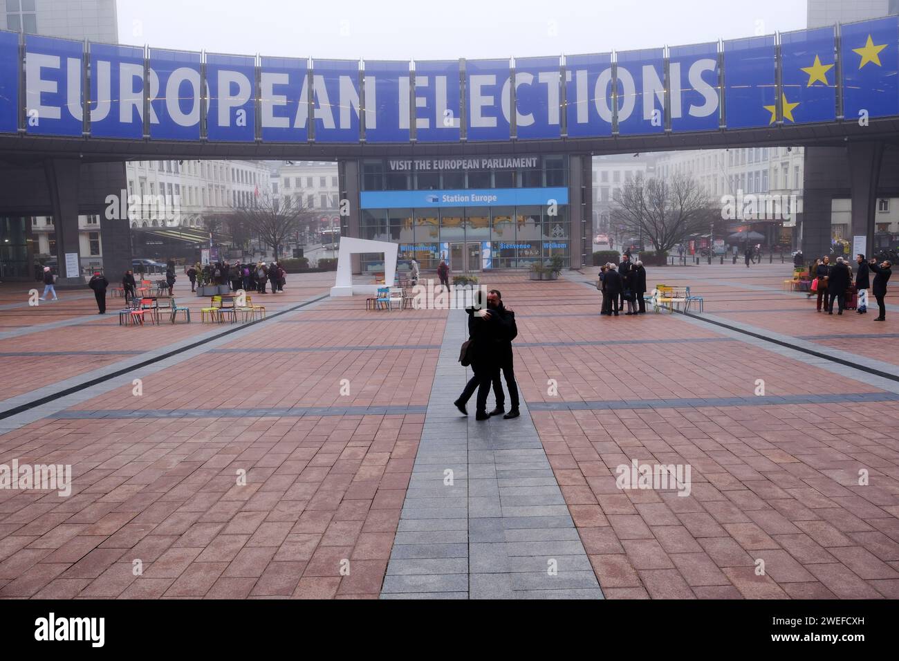 2024 brussels european parliament elections banner hi-res stock ...