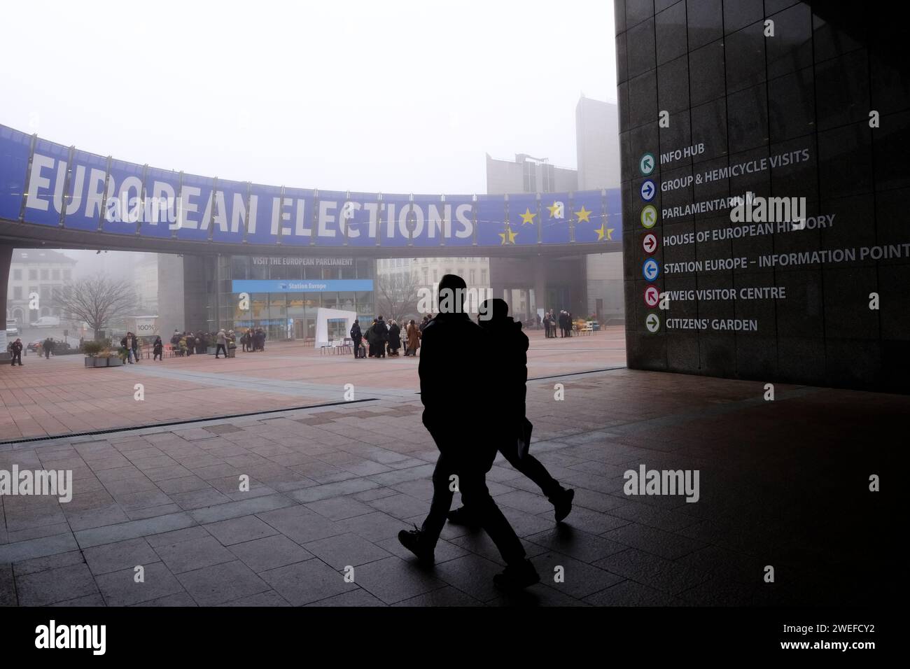 2024 brussels european parliament elections banner hi-res stock ...