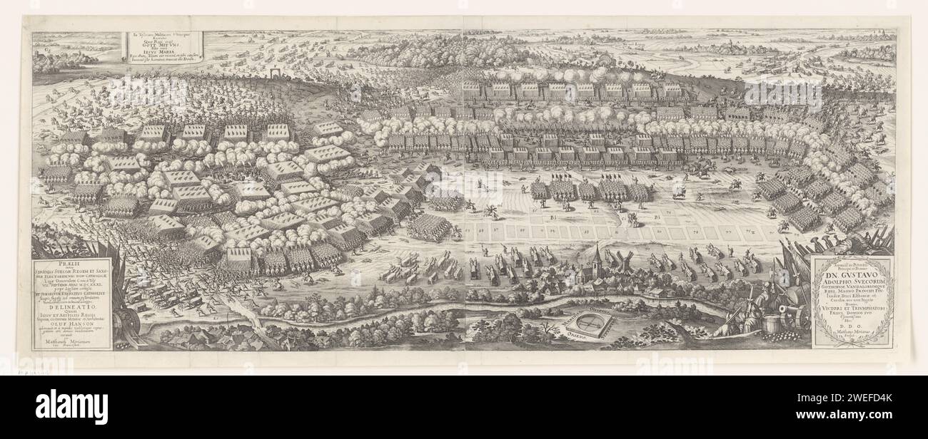 Battle of Leipzig, Matthäus Merian (I), 1603 - 1650 print paper etching ...
