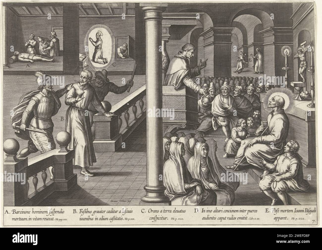 Ignatius in Barcelona, Adriaen Collaert, after Juan de Mesa, 1610 print ...