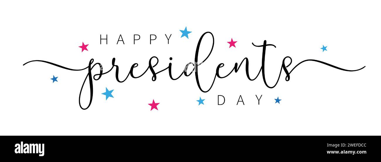 Happy Presidents Day brush calligraphy. Hand drawn text lettering for ...