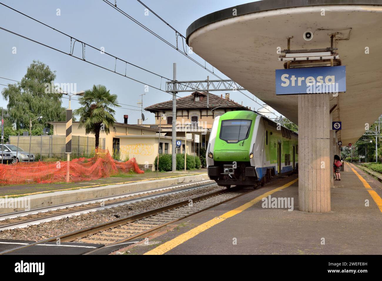 A Trenord class ETR.421 no. 421-041 arrives at the northbound platform ...