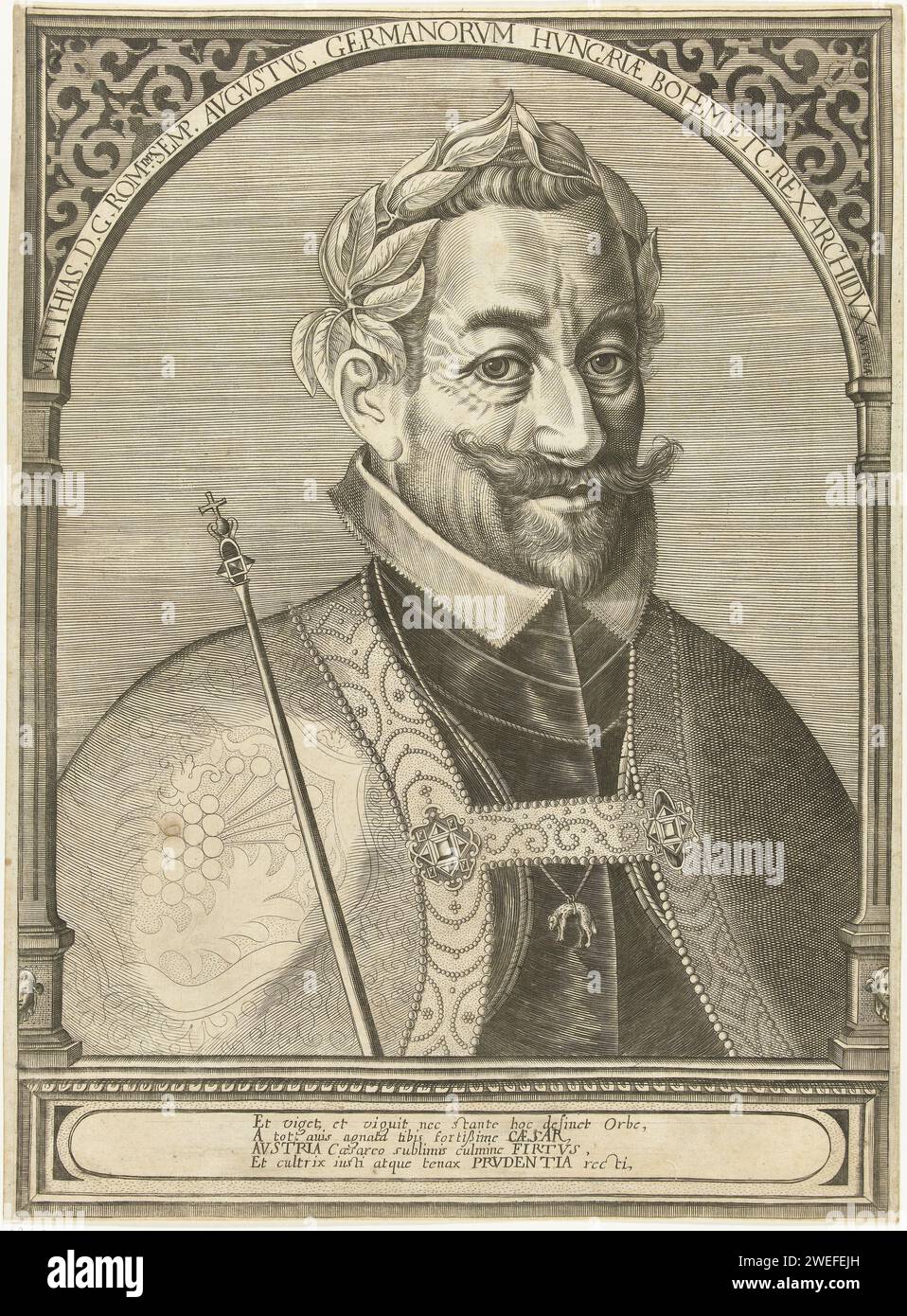 Portrait of Matthias van Austria with scepter, Johannes Eillarts, 1600 ...