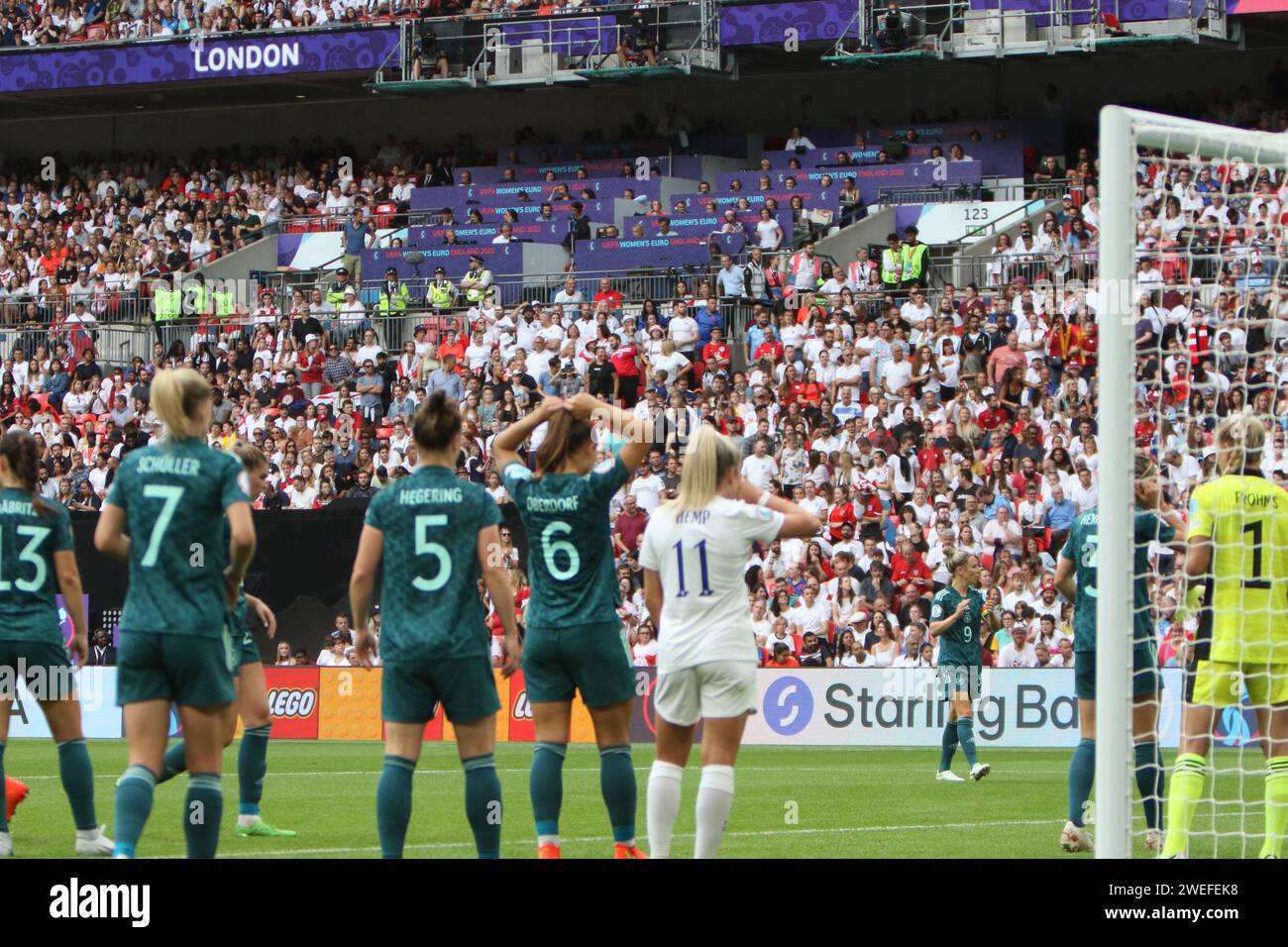 Media tribune at UEFA Women's Euro Final 2022 England v Germany at ...