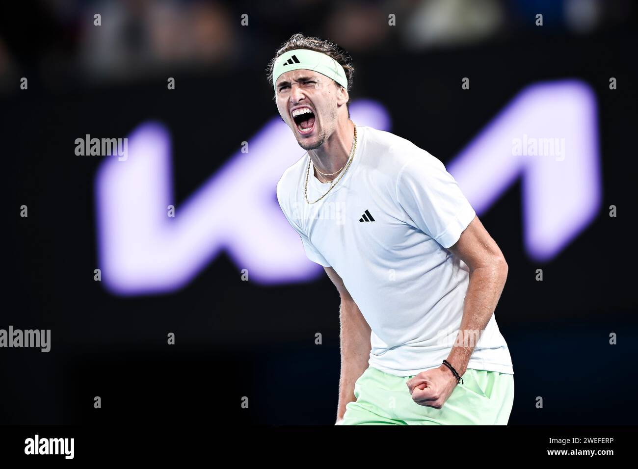 Sascha Alexander Zverev of Germany during the Australian Open AO 2024 Grand Slam tennis ...