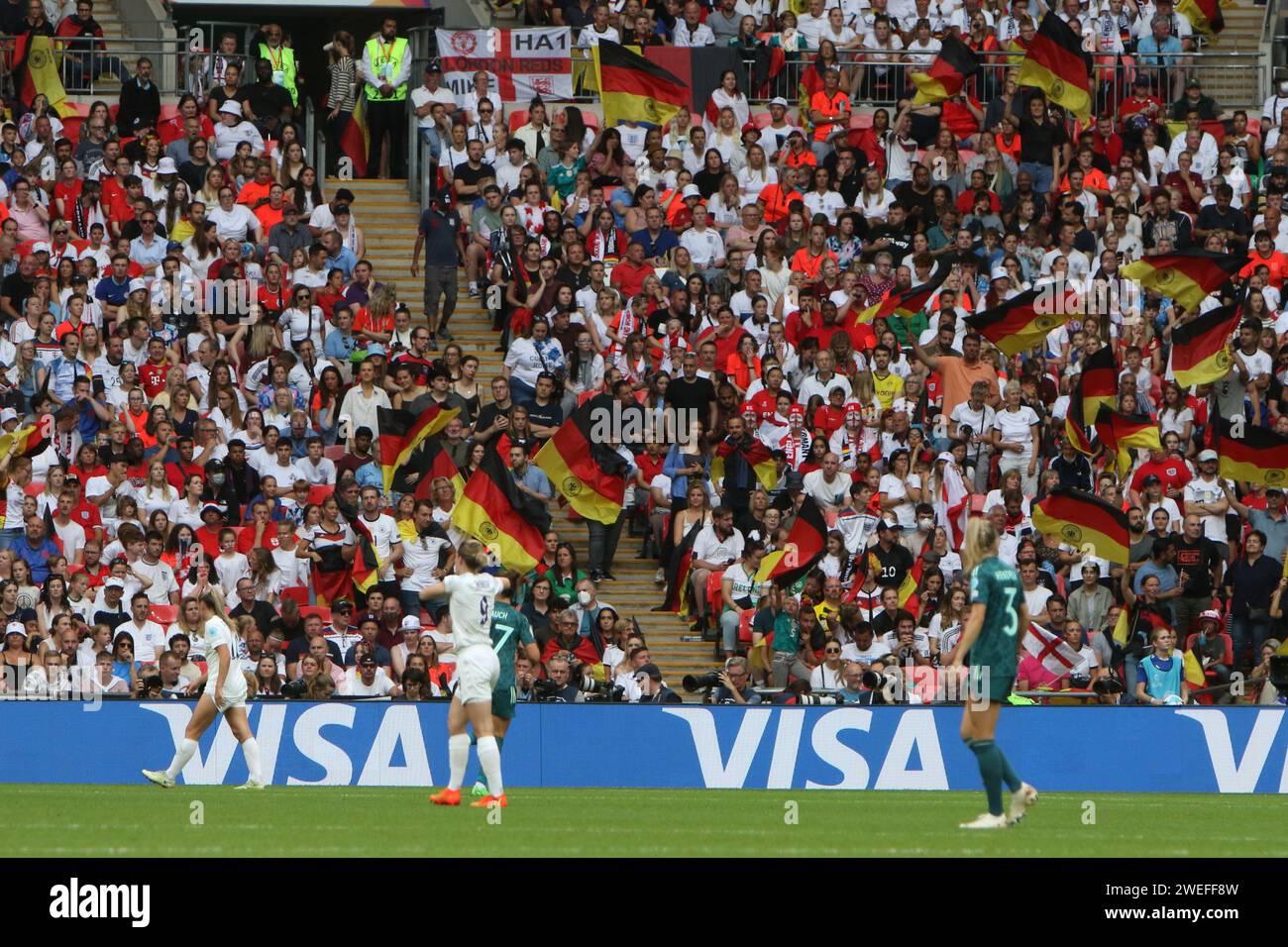 Germany flags in the crowd during UEFA Women's Euro Final 2022 England ...