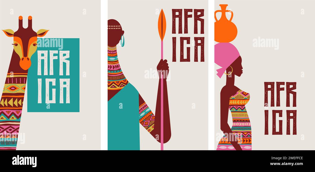 Africa patterned design. African background, banner with tribal ...