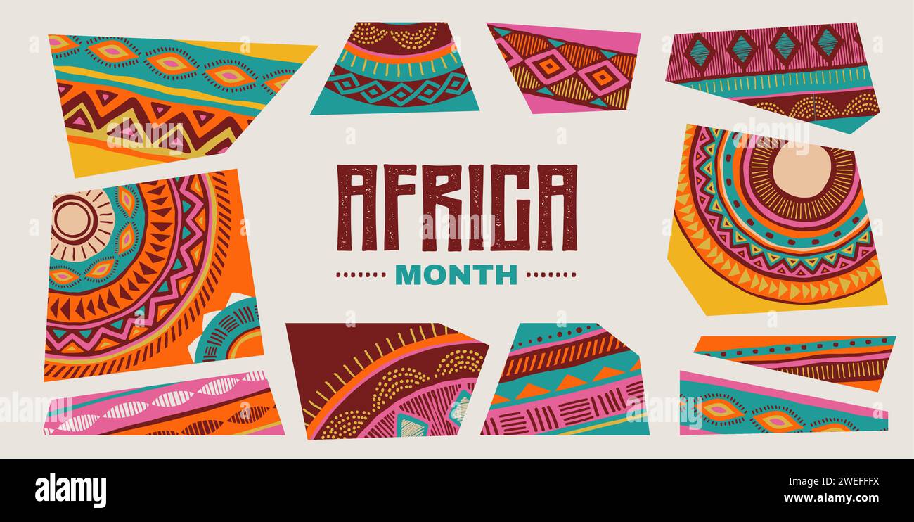 Africa patterned design. African background, banner with tribal ...