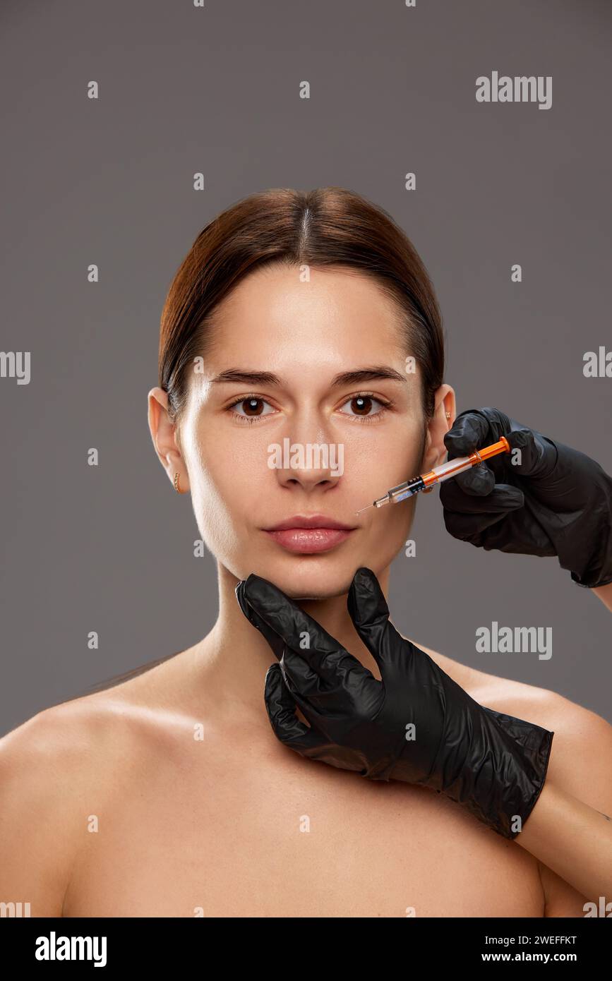 Social media campaign on myths and facts about cosmetic fillers. Young ...