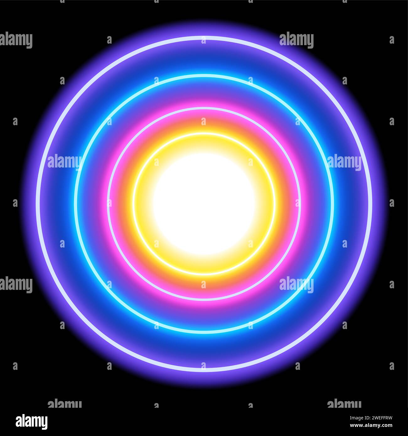 Colorful neon light circles, abstract background, vector illustration ...