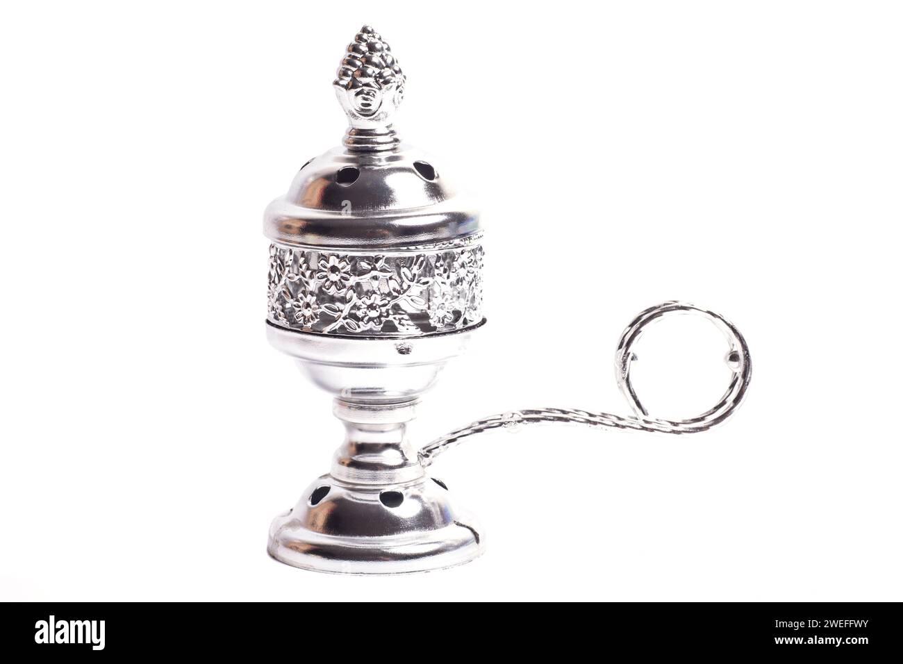 Silver Censer Isolated on white background Stock Photo - Alamy