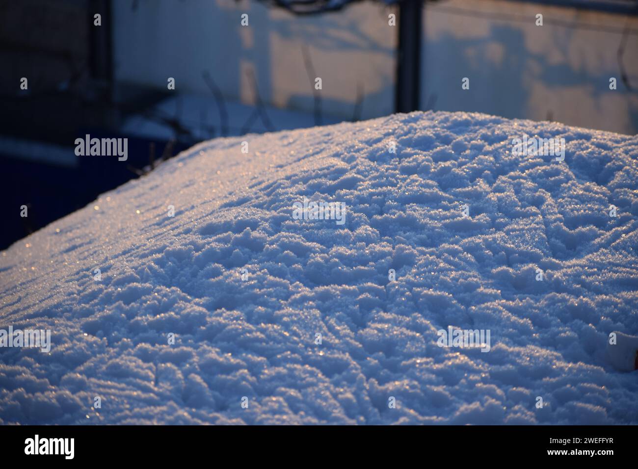 sunrise light on snow covered land Stock Photo - Alamy