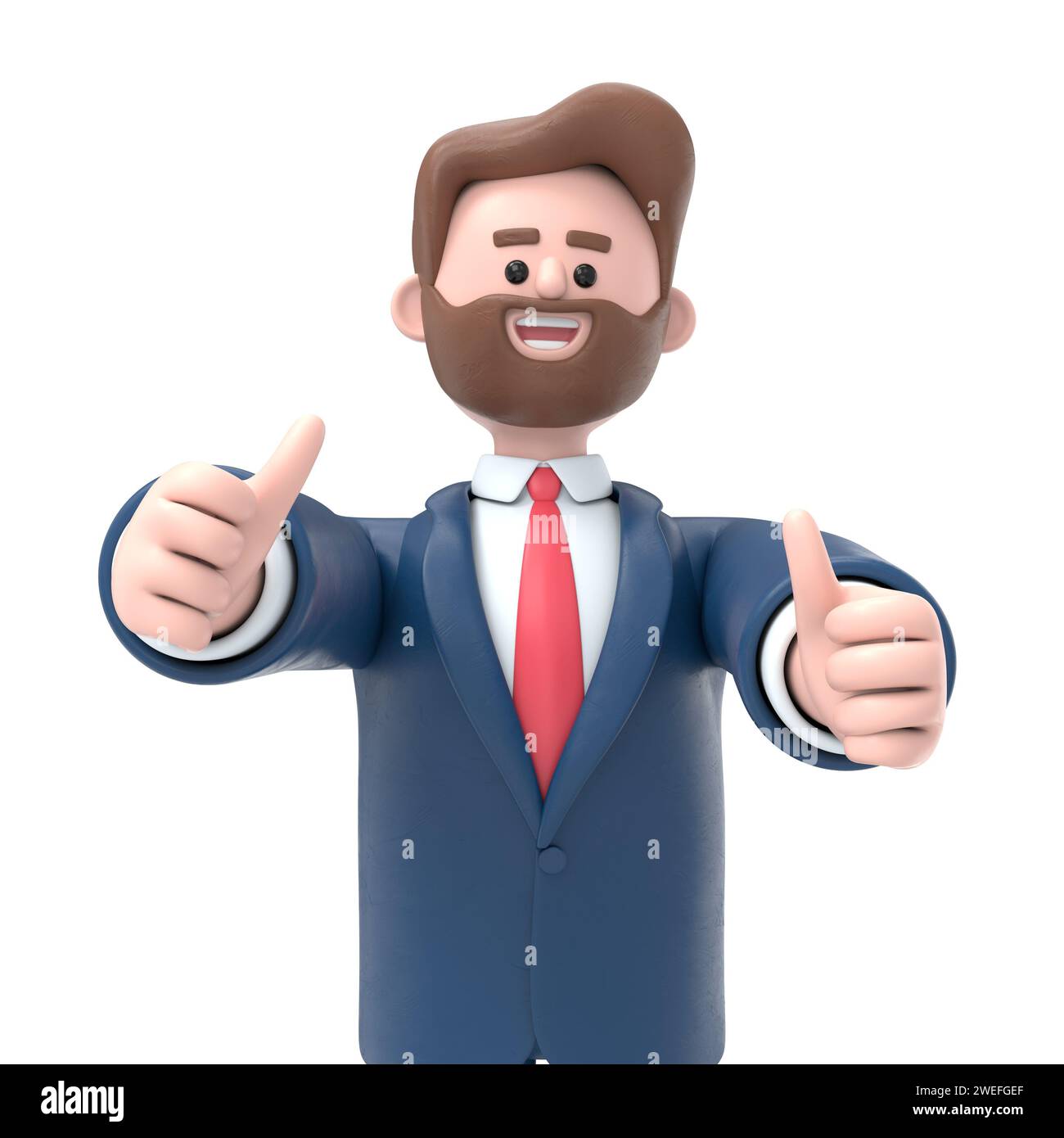 3D illustration of man approving doing positive gesture with hand ...