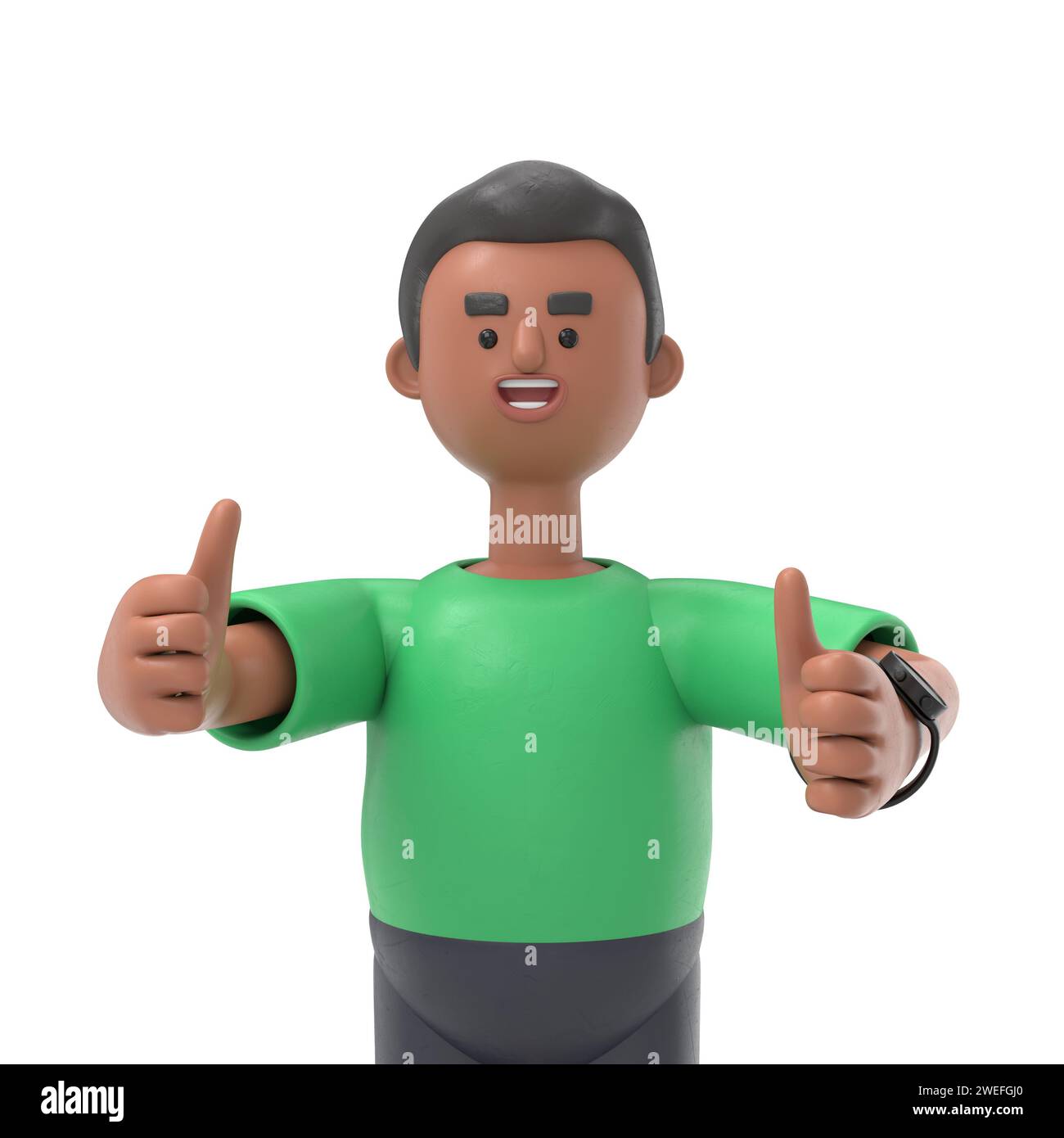 3D illustration of man approving doing positive gesture with hand ...