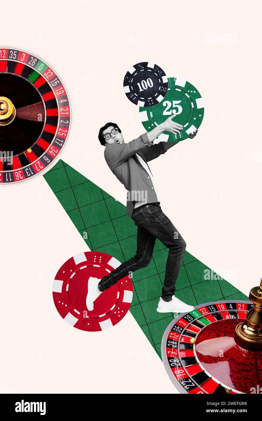 Vertical collage picture of impressed mini black white colors guy arms ...