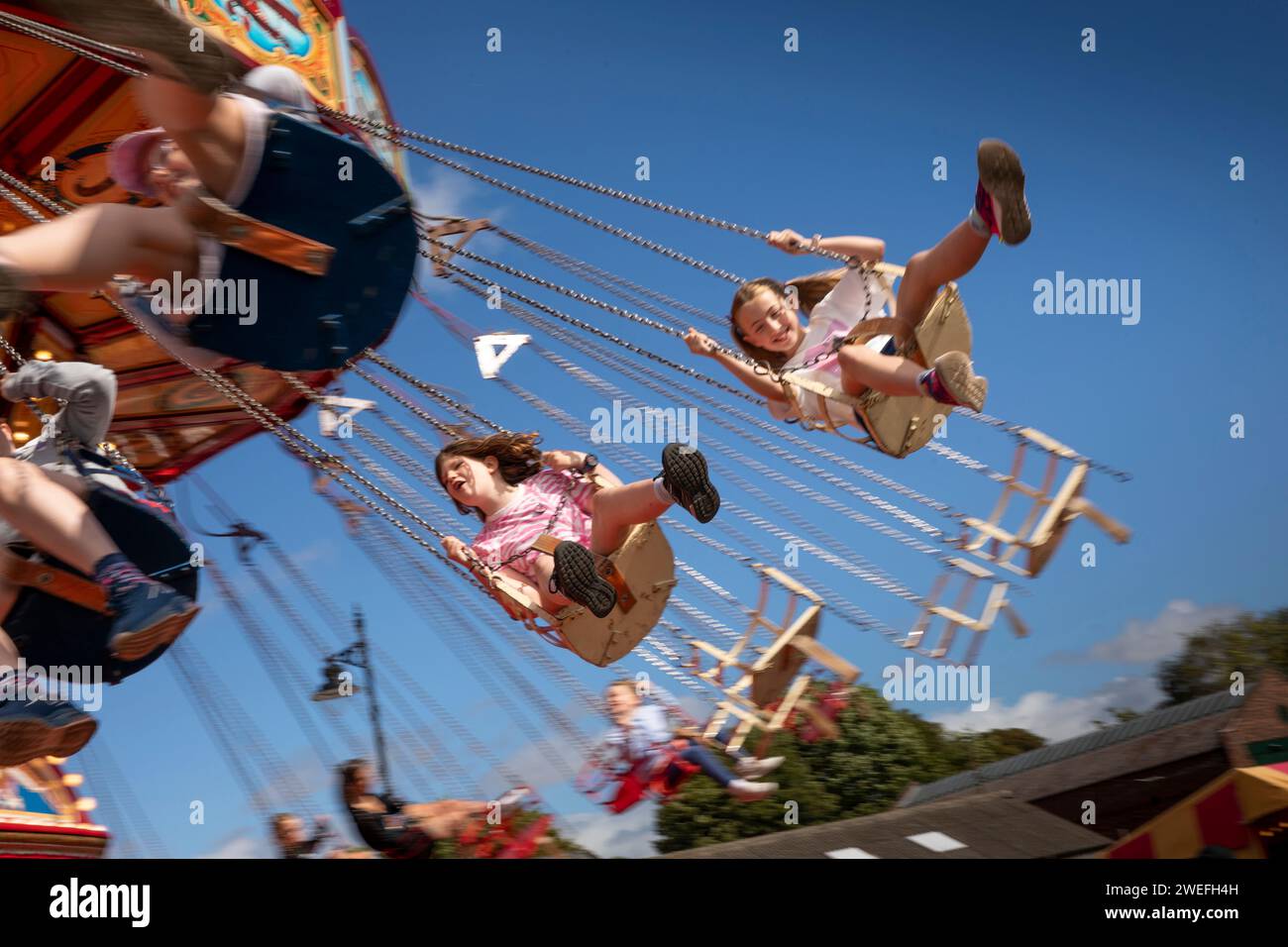 UK, England, West Midlands, Dudley, Black Country Museum, funfair ...
