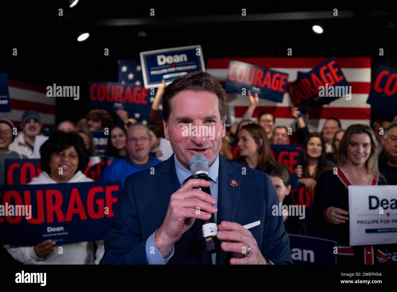 MANCHESTER, NEW HAMPSHIRE - JANUARY 23: Representative Dean Phillips, a ...