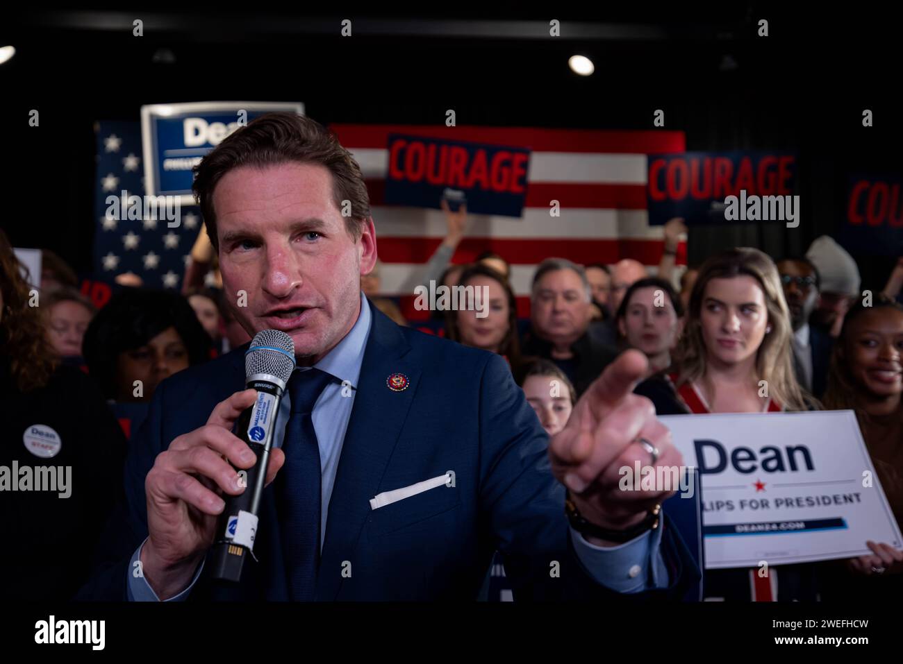 MANCHESTER, NEW HAMPSHIRE - JANUARY 23: Representative Dean Phillips, a ...