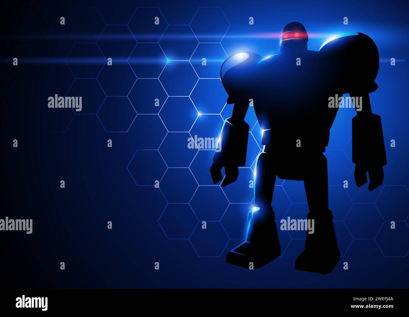 Vector illustration of a robot on hi-tech background Stock Vector Image ...