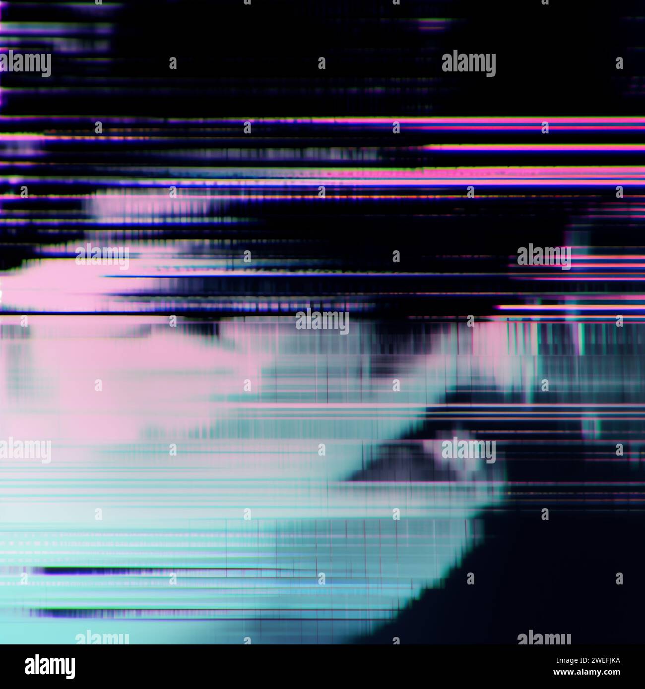 Glitch TV Screen: Distorted digital background with signal interference ...