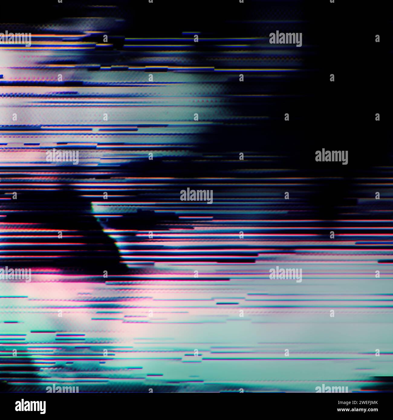 Glitch TV Screen: Distorted digital background with signal interference ...