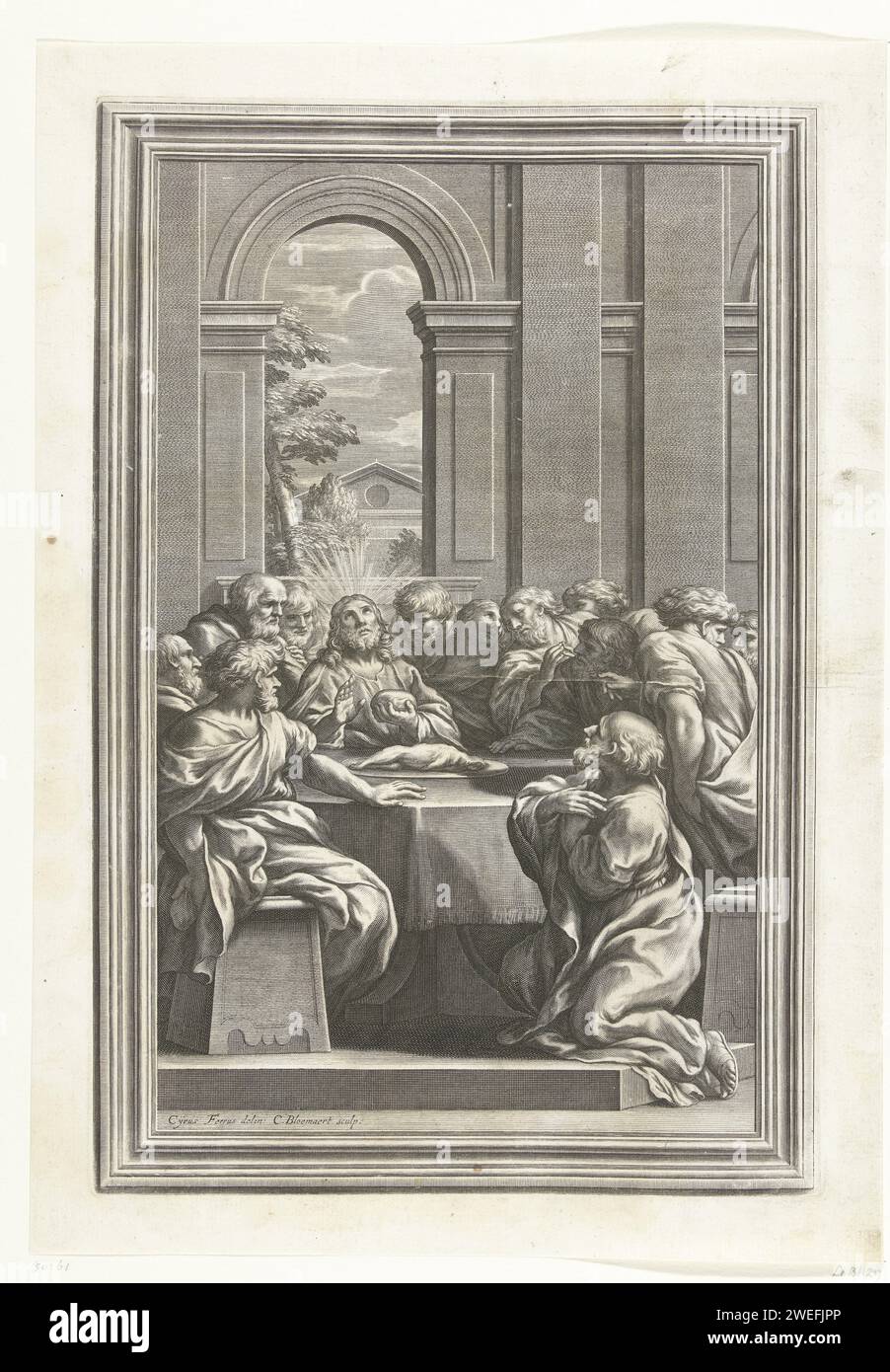Last Supper, Cornelis Bloemaert (II), After Ciro Ferri, 1656 - 1692 ...