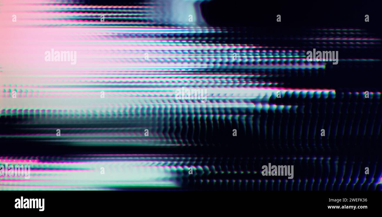 Glitch TV Screen: Distorted digital background with signal interference ...