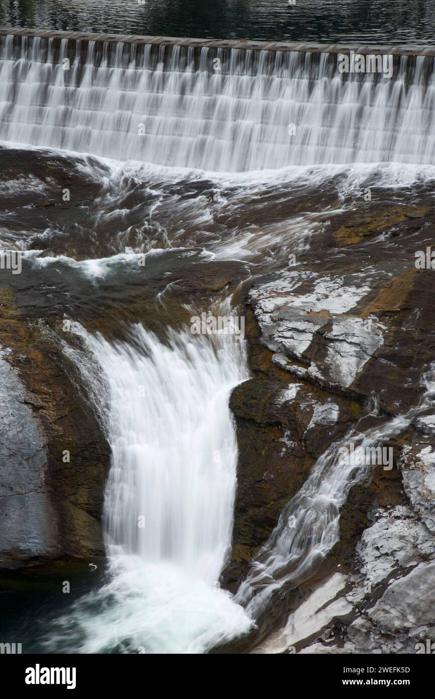 Lower Spokane Falls with Monroe Street Dam, Riverfront Park, Spokane ...