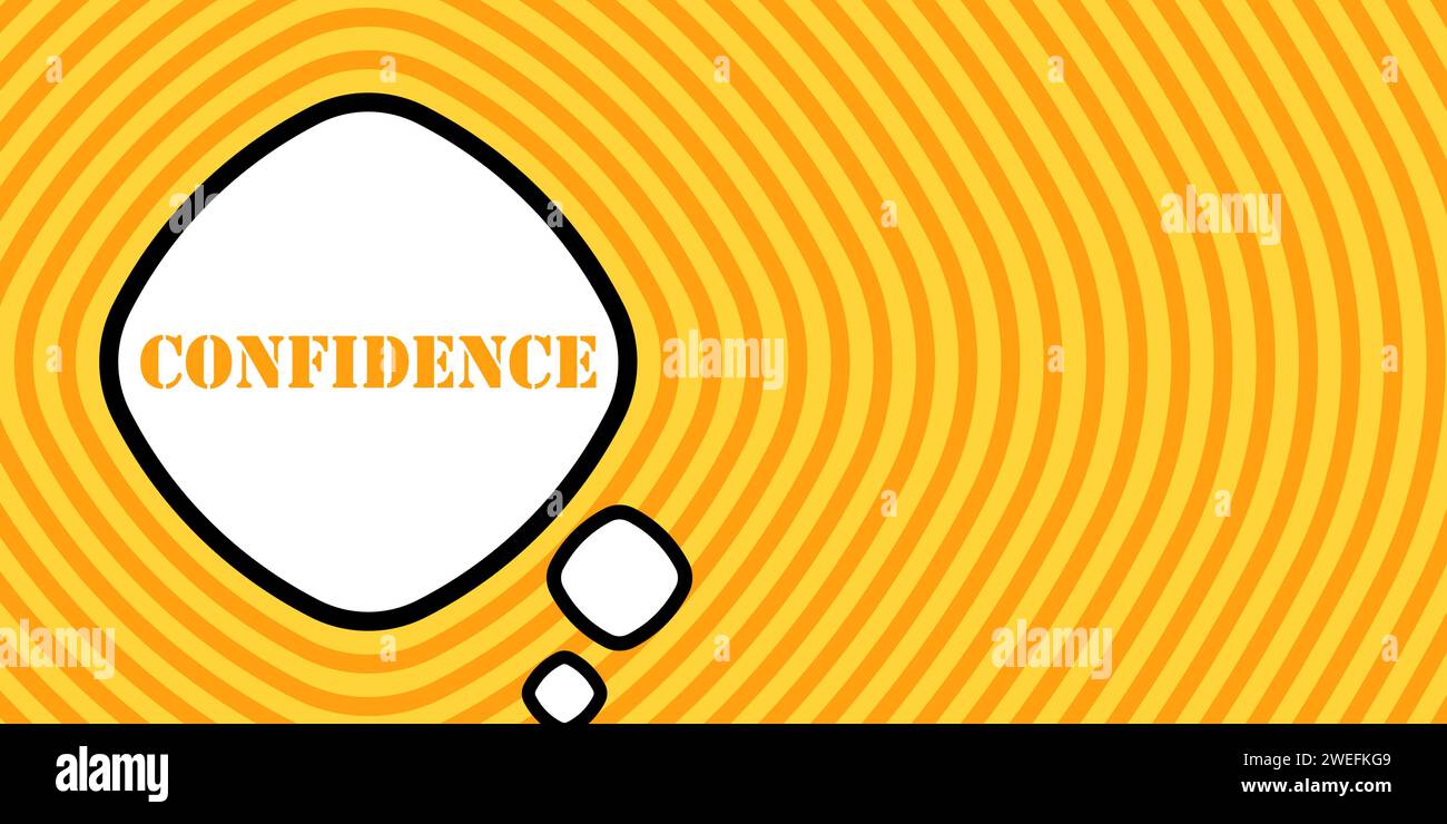Speech bubble with Confidence text. Boom retro comic style. Pop art ...