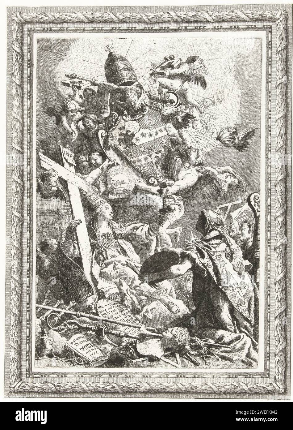 Arts worship the weapon of Pope Pius VI in Ornamental List, Giovanni ...