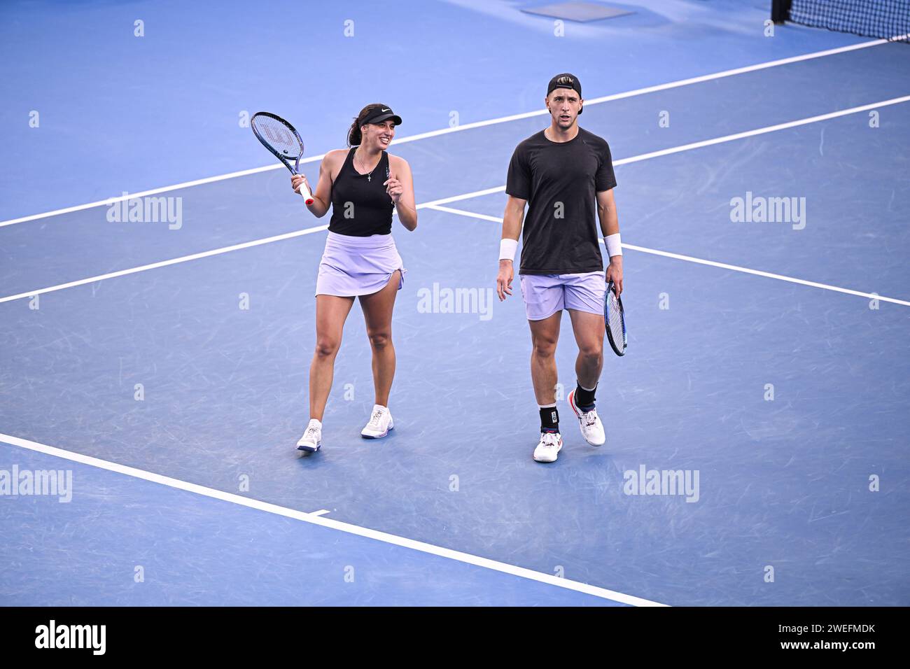 Jaimee Fourlis and Andrew Harris during the Australian Open AO 2024 ...